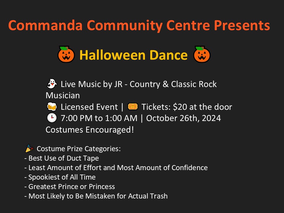 CCC Halloween Dance - Commanda Community Centre